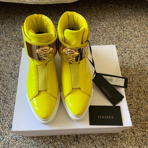 Shoes | Versace Neon Yellow Sneakers Authentic | Poshmark